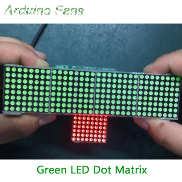 Led Dot Matrix Module Green 32×8 Max7219 Microcontroller 4 In One Display Arduino Fans